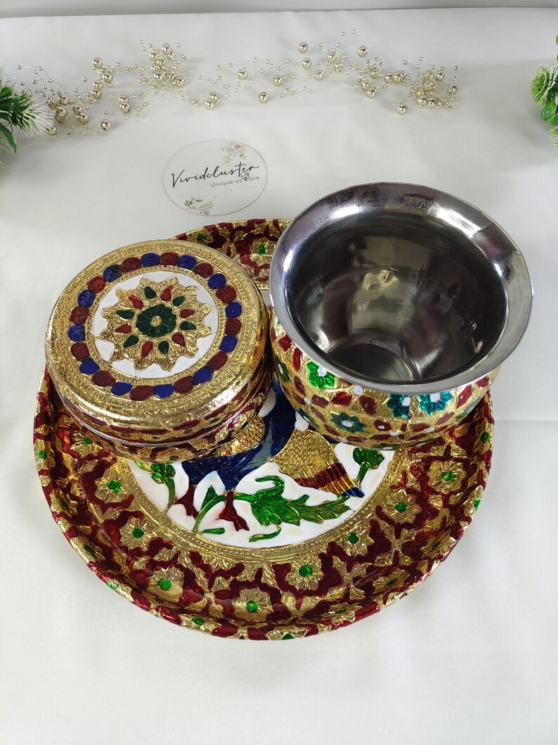 Wedding Platter With Laddu Box-lota for Karwa Chauth and Festival Gifts ...