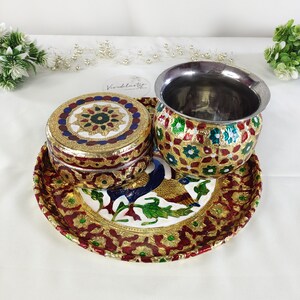 Wedding Platter With Laddu Box-lota for Karwa Chauth and Festival Gifts ...