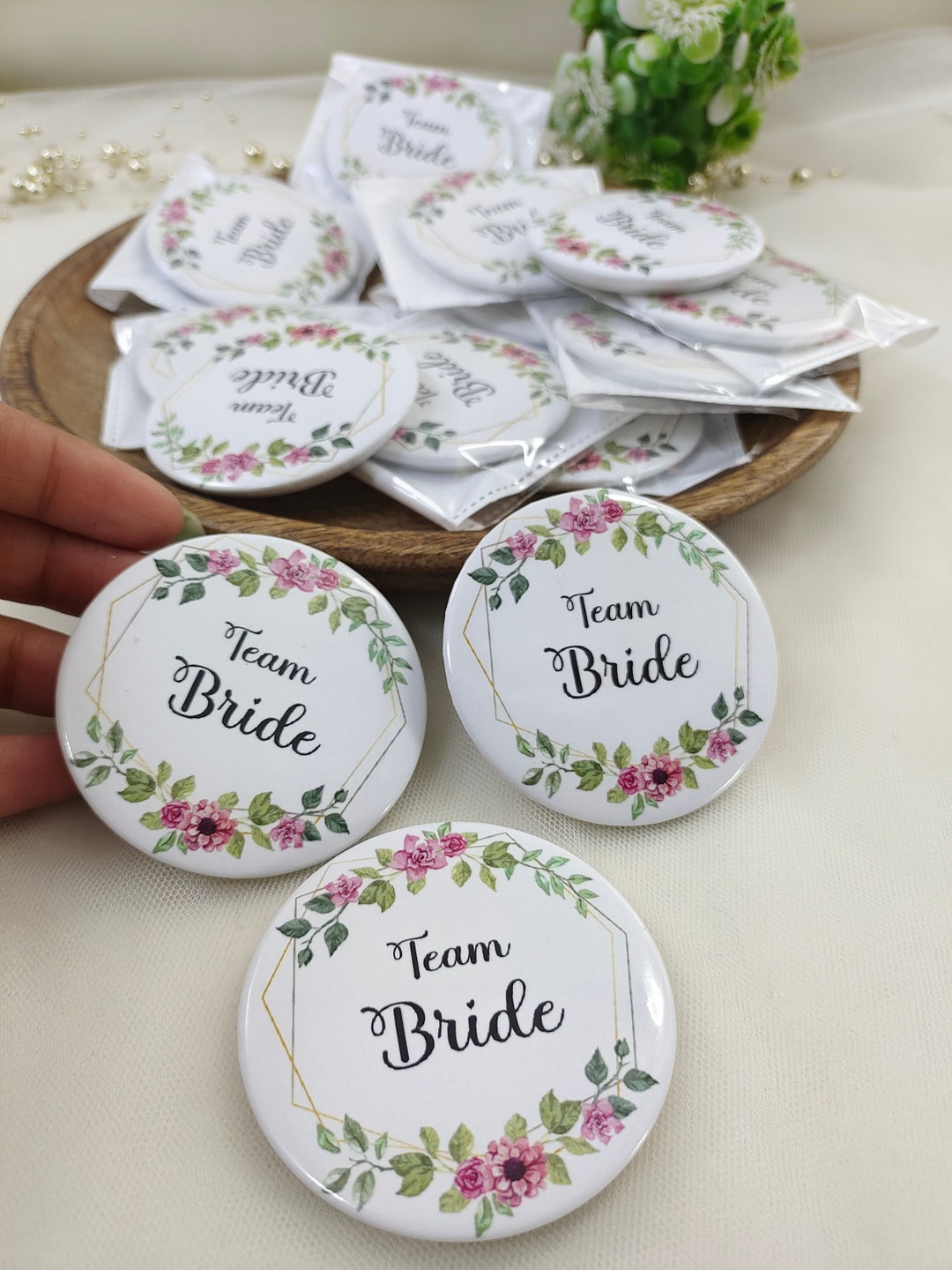 Wedding Team Bride Badges for Sangeet Bridal Favor for Girls Stylish ...