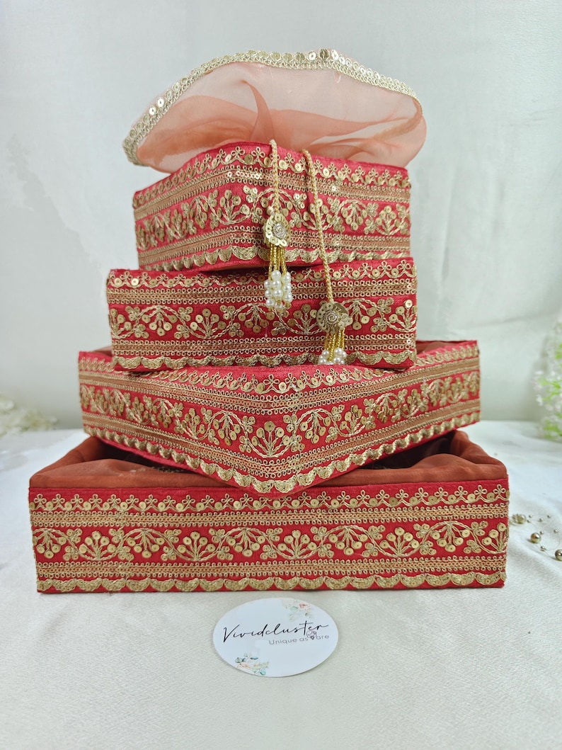 Valentine Day 2026 Gift Packing Basket, Rectangle MDF & Organza Base ...