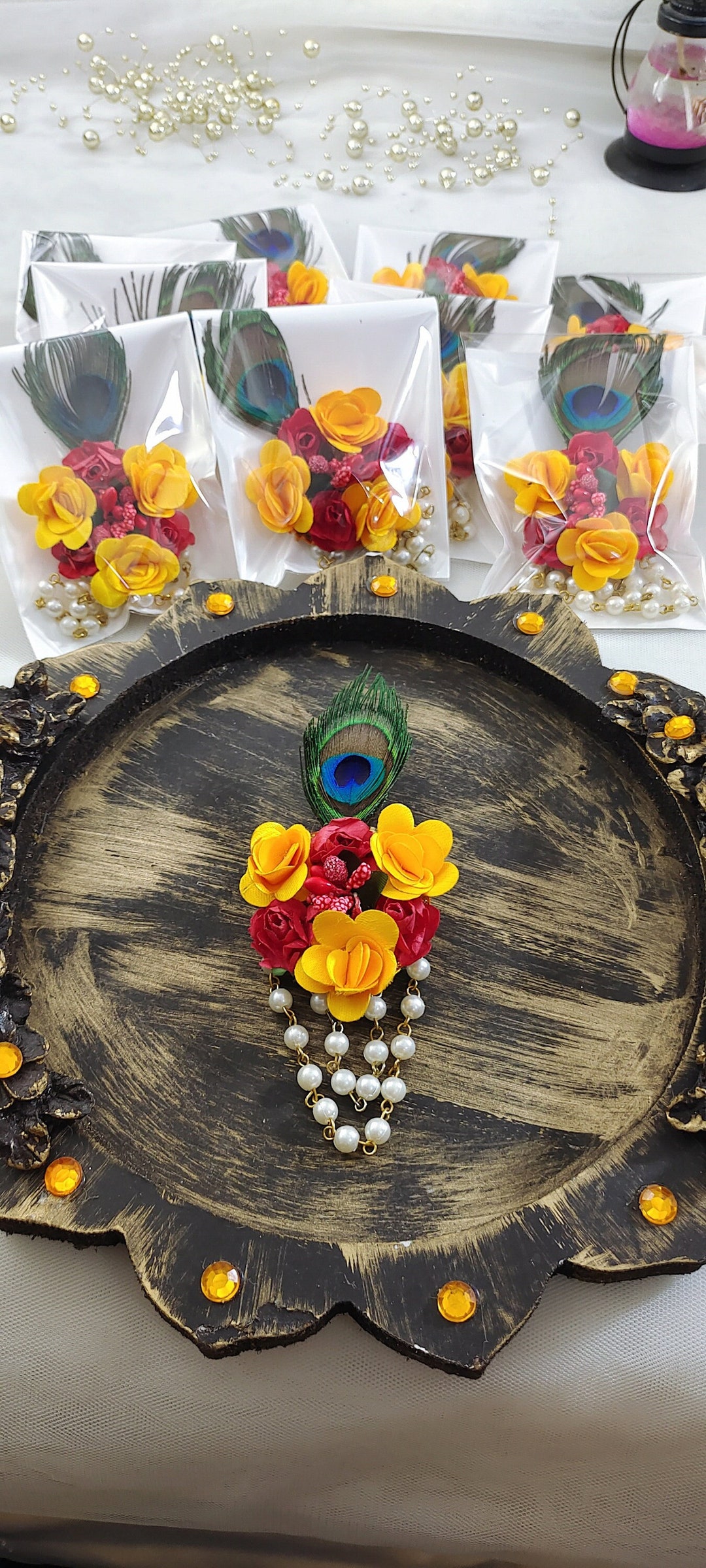 Mor Pankh Brooch: Indian Wedding Baraat Welcome Pins - Etsy