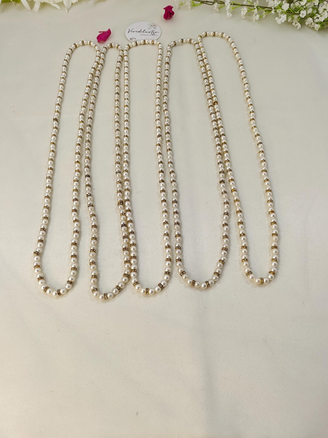 Wedding Welcome Mala Garland: 19-inch, White-gold, (pack of 1) - Etsy