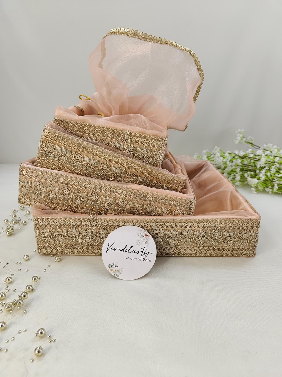 Happy Vals Day Tray Hamper, Rectangular Cardboard Base, Set: 4, (pink ...