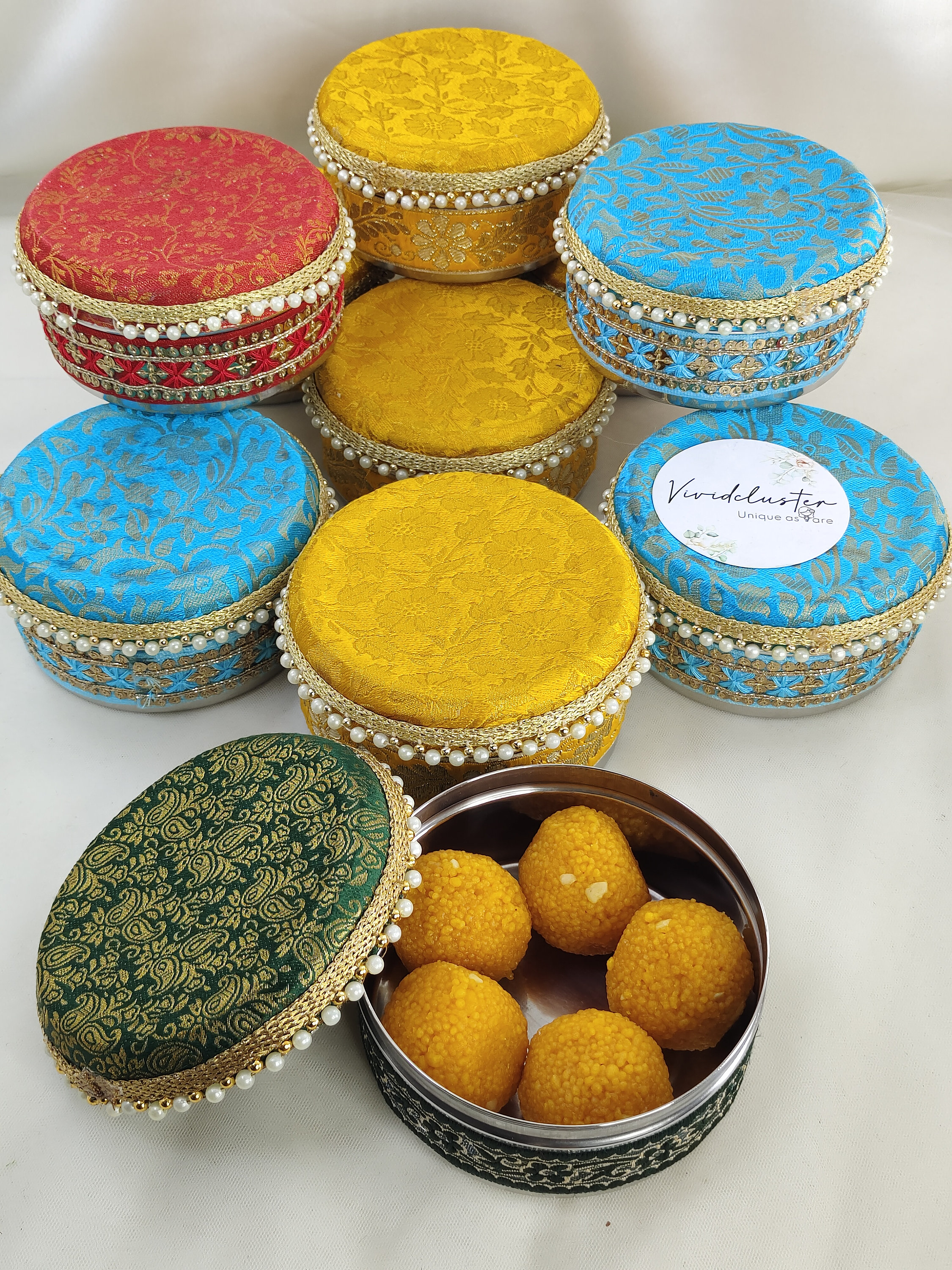 Mithai Steel Ladoo Box Gift/return Favour for Pooja Diwali/house Warming Party Giveaways for ...