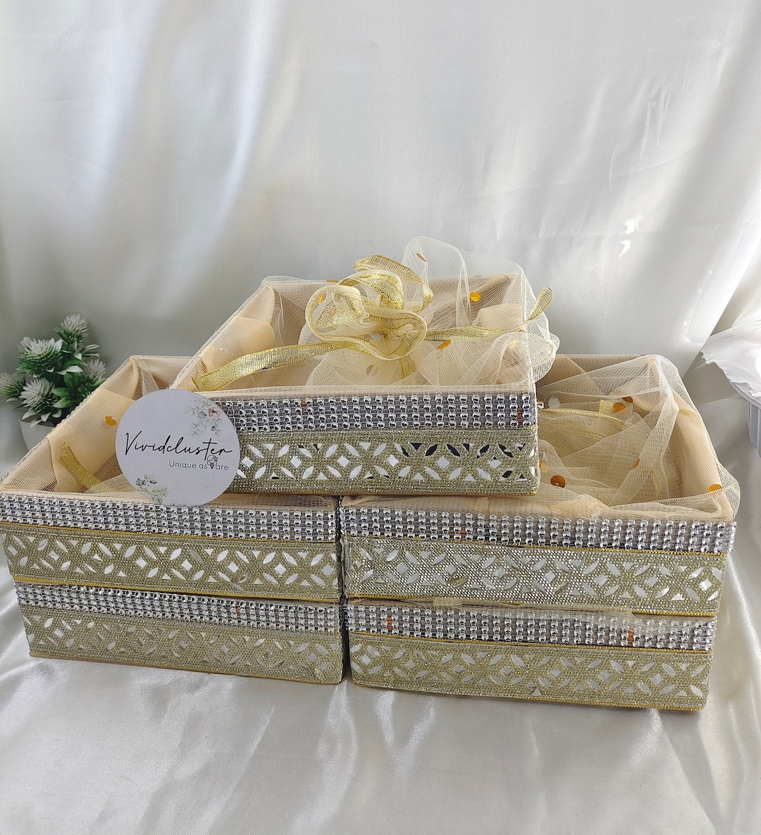Shagun Basket Tray Gifting Box/wedding Favor Dholki Night Present ...