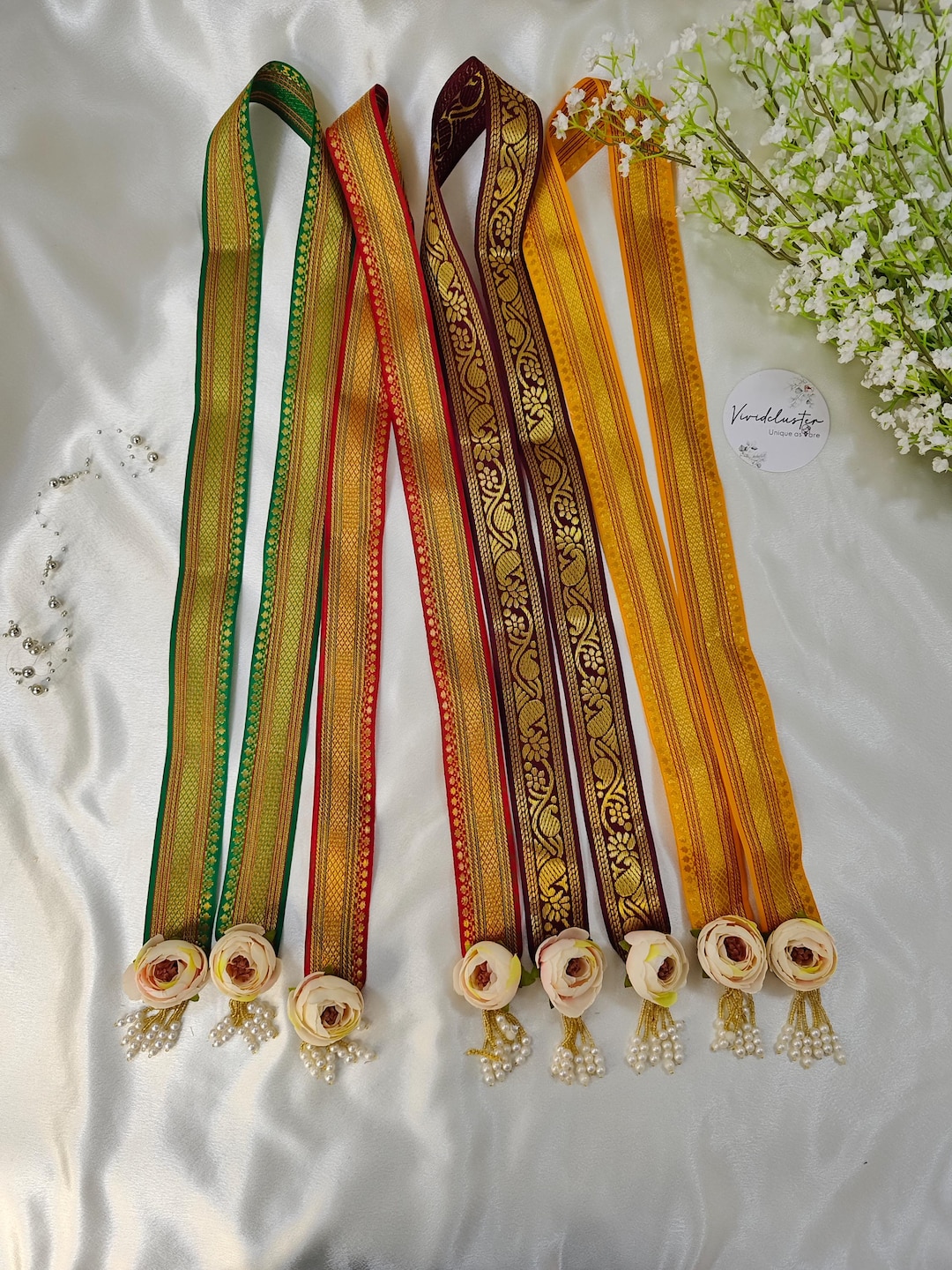 Dupatta Stole Milni Mala for Wedding Artificial Flower Haar Bhaat ...