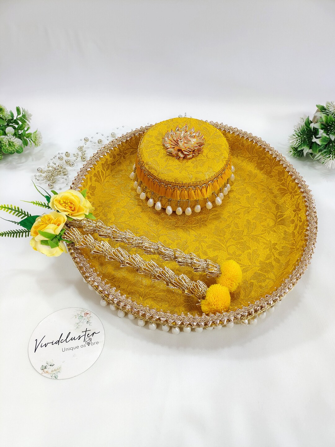 Haldi Ceremony Thali/mayoon Favour Bride-groom Haldi Function Platter ...