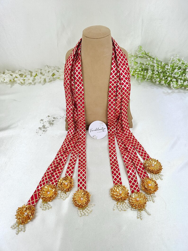 Dupatta Mala: Red Lace, 27-inch, (pack of 1) - Etsy