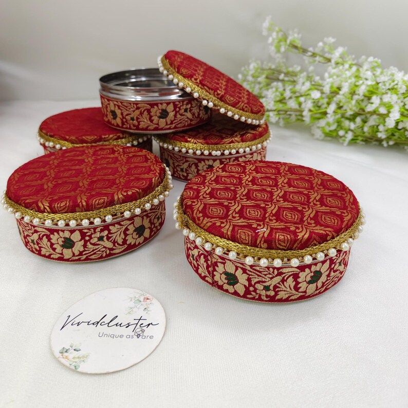 Boxes for Sweets Packaging: Steel Base, (beige, Yellow, Red), 5-inch ...