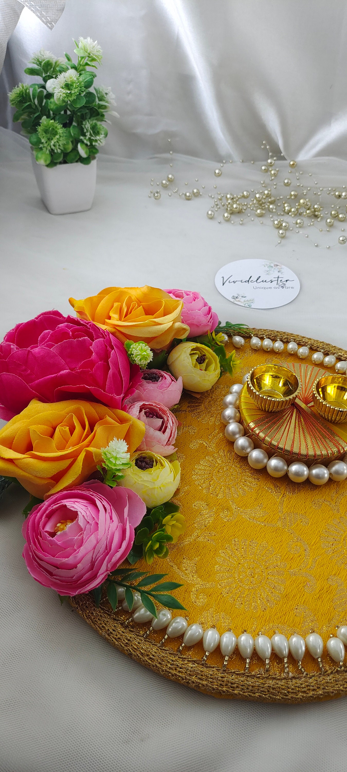 Handcrafted Kumkum/pooja Platter Set: Celebrate Your Engagement/ring ...