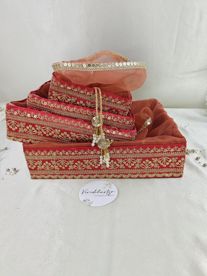 Valentine Day 2026 Gift Packing Basket, Rectangle MDF & Organza Base ...