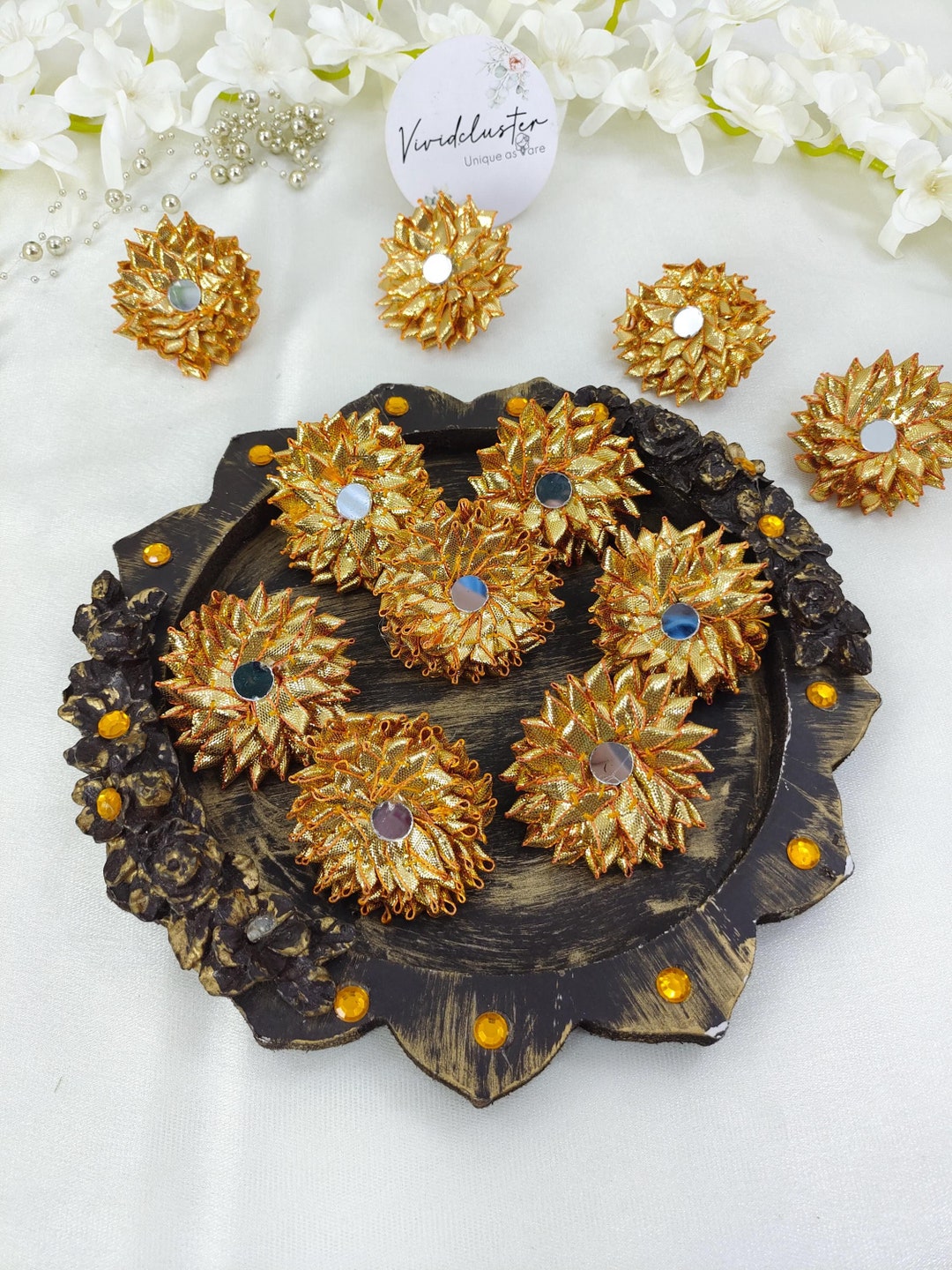 Golden Gota Patti Rings for Bridesmaids Wedding Favors Engagement ...