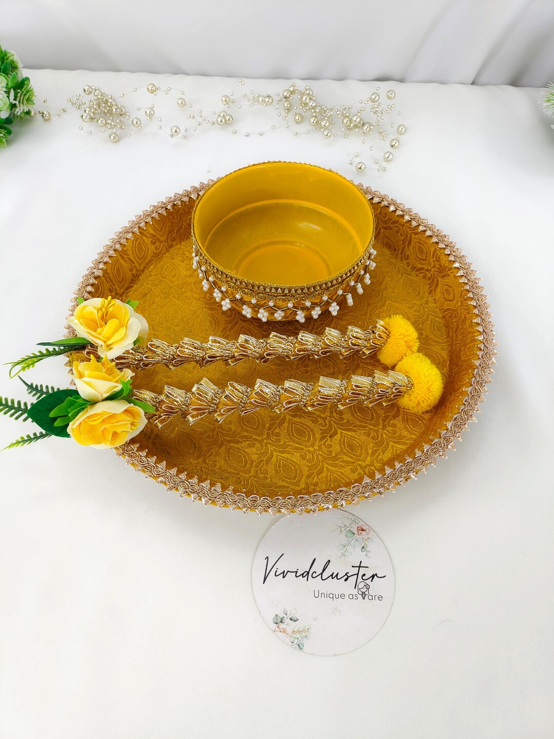 Handcrafted Haldi Platter for Wedding,bangle Chooda Ceremony Plate ...