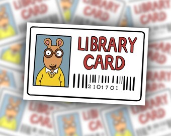 Arthur Library Card Sticker - Etsy