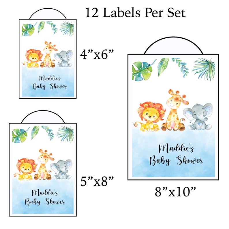 Sweet Safari Jungle Animals PRINTED GLOSSY LABELS for - Etsy