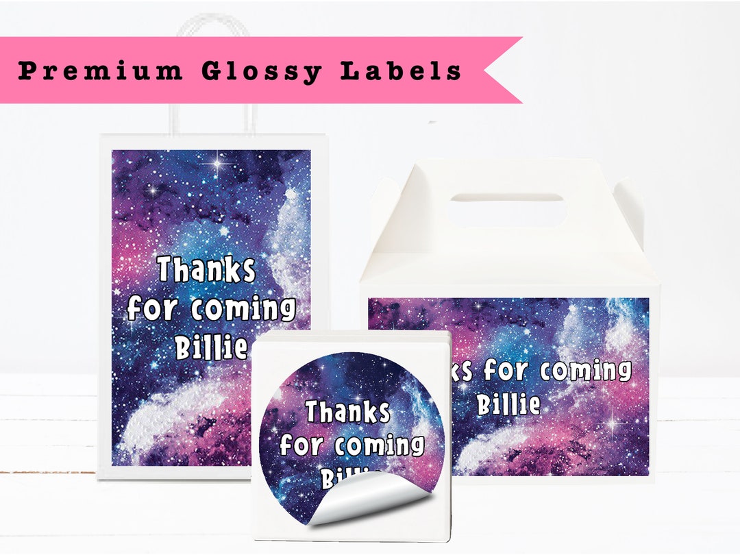 Galaxy Stars Out of This World Space PRINTED GLOSSY LABELS for Party ...