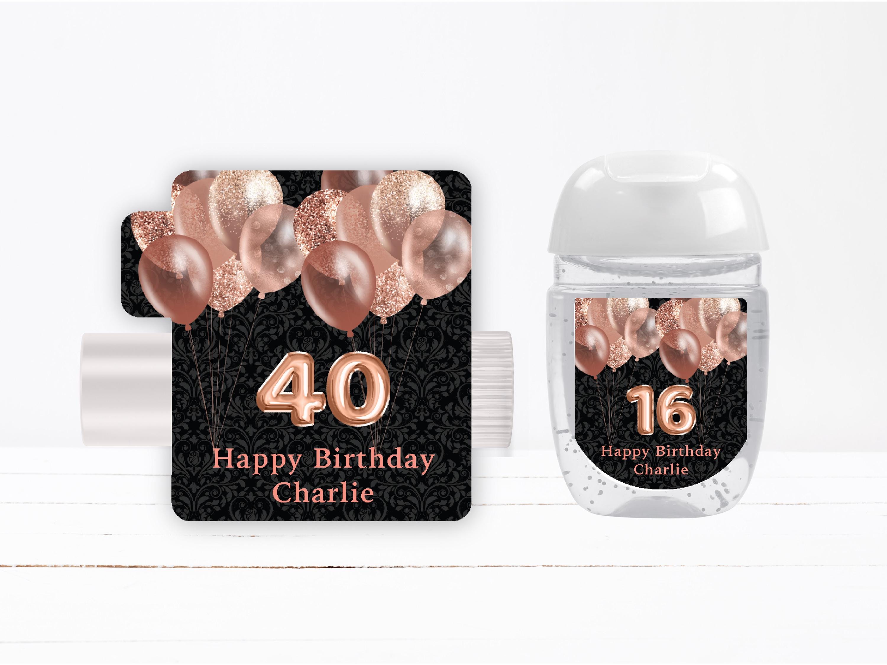 Rose Gold Black Glam Glitter Foil Balloon Number Luxury Elegant Damask ...