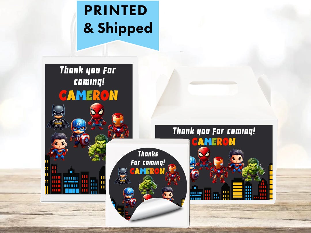 Superhero City Skyline Comic Little Superheroes Kids Party - PRINTED ...