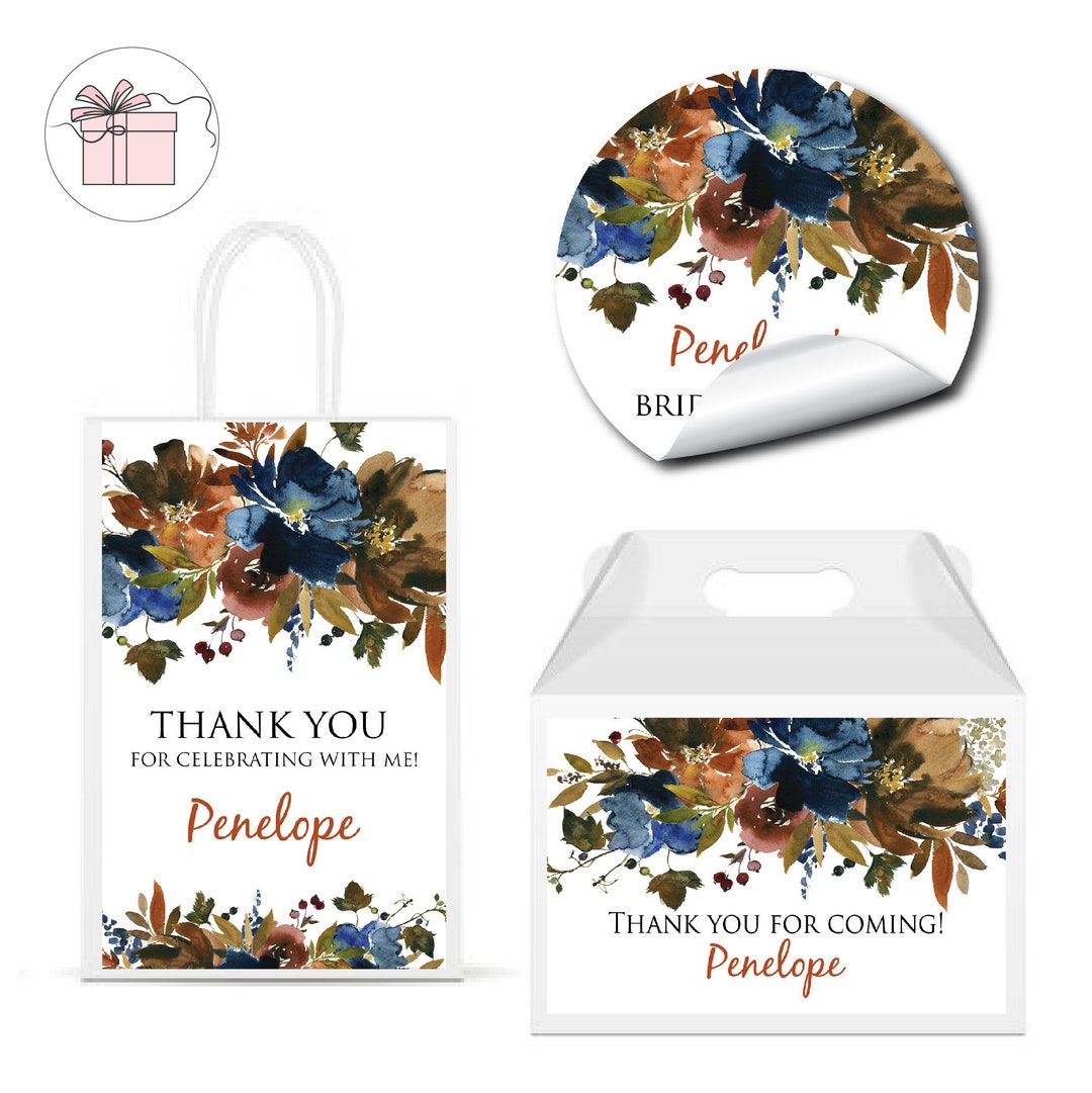 Rust & Navy Watercolor Floral Flowers Orange Ginger Autumn Fall Colors ...