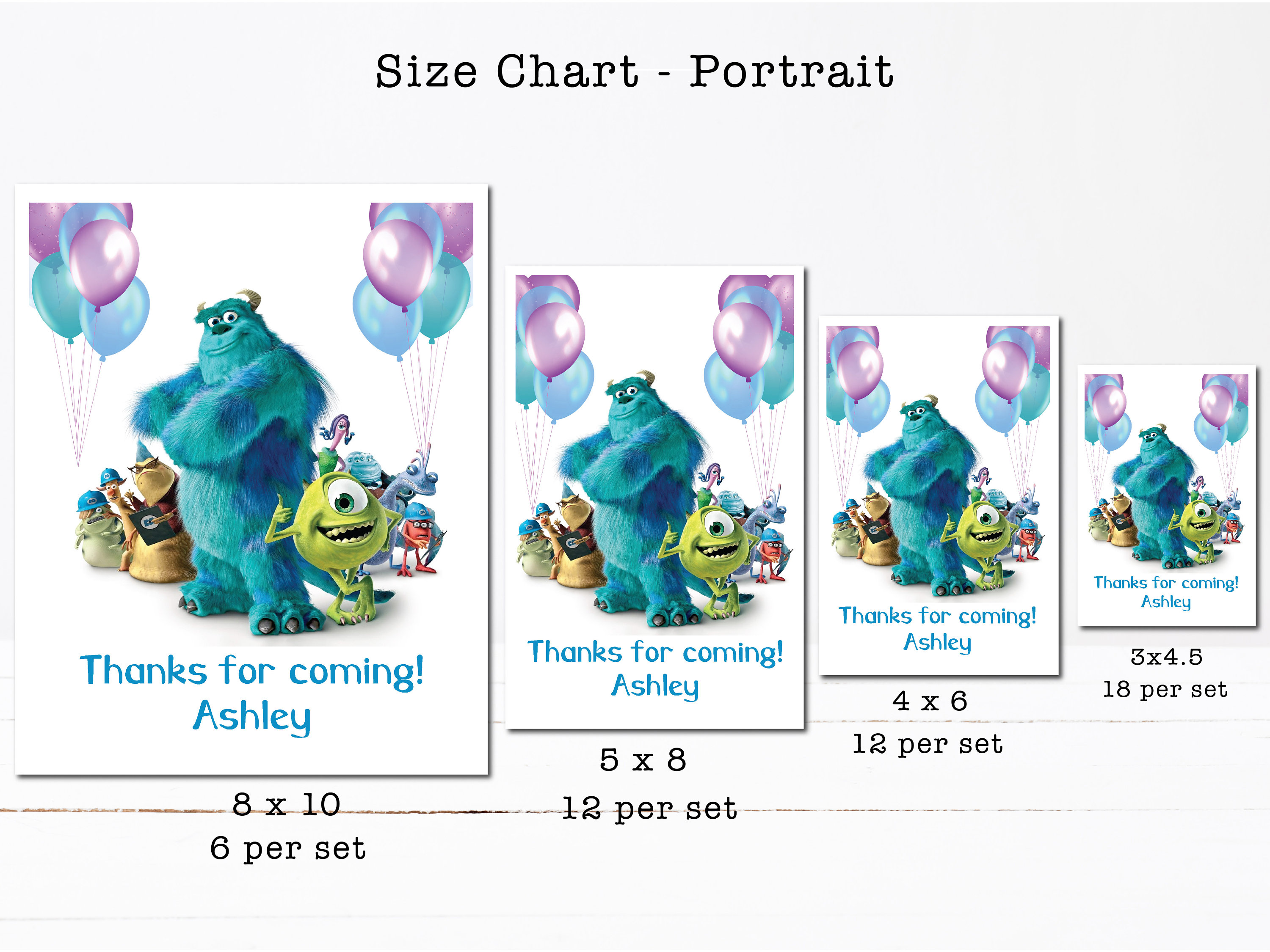 Monsters Inc PRINTED GLOSSY LABELS for Party Favor Bags - Etsy