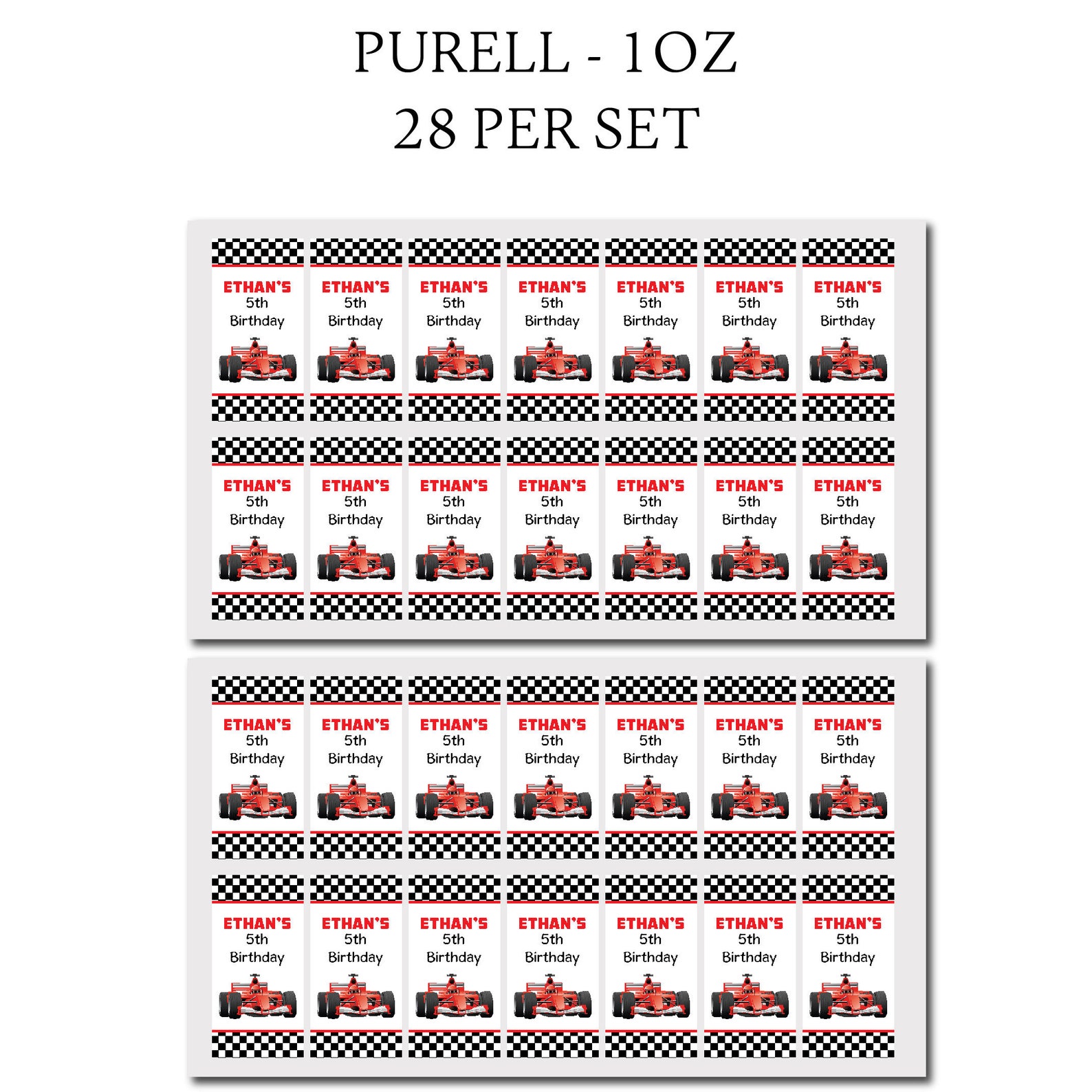 Red Race Car Checkered Flag Two Fast Racing PRINTED GLOSSY - Etsy