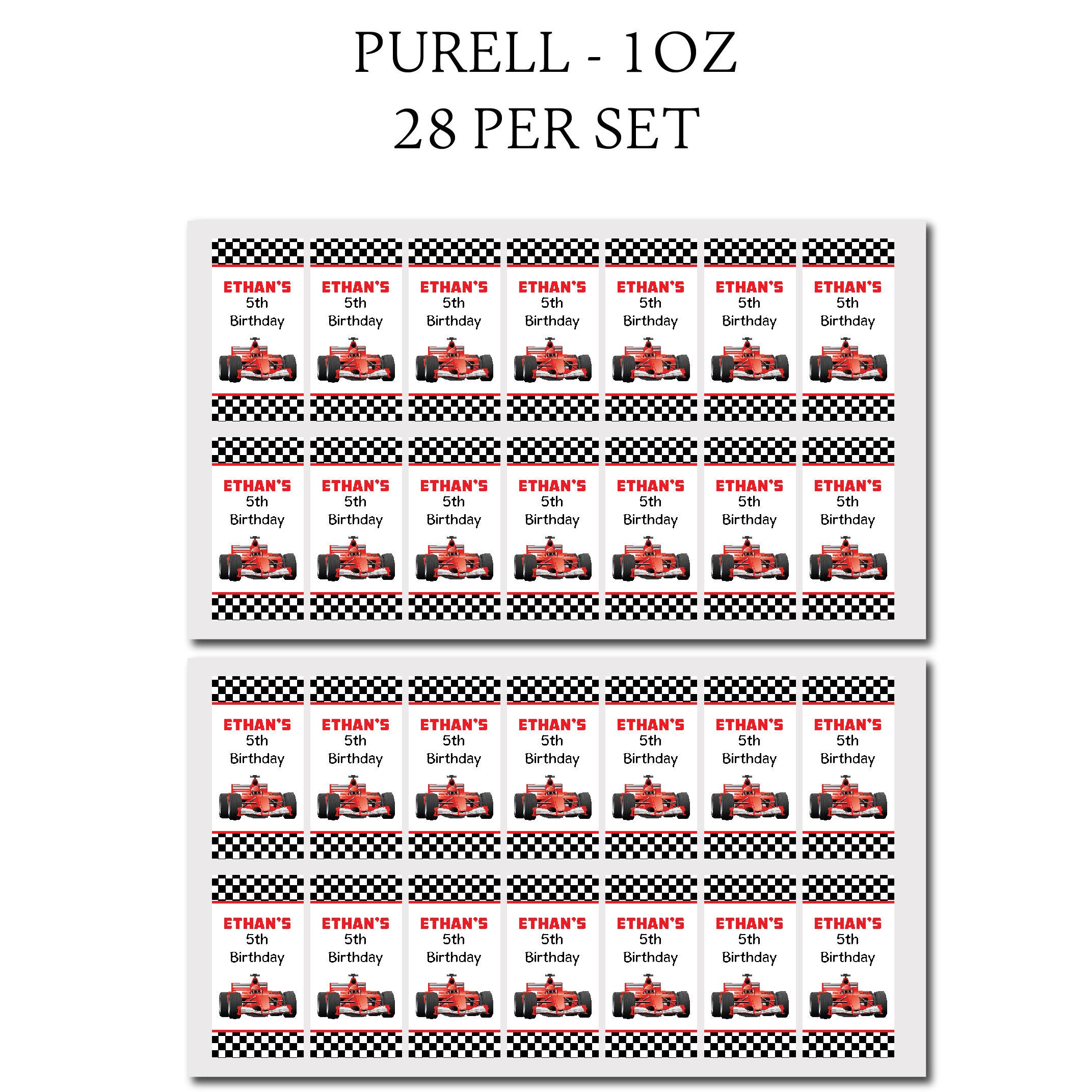 Red Race Car Checkered Flag Two Fast Racing PRINTED GLOSSY - Etsy