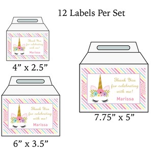 Unicorn Head Rainbow Sassy - PRINTED GLOSSY LABELS - for Party Favor ...