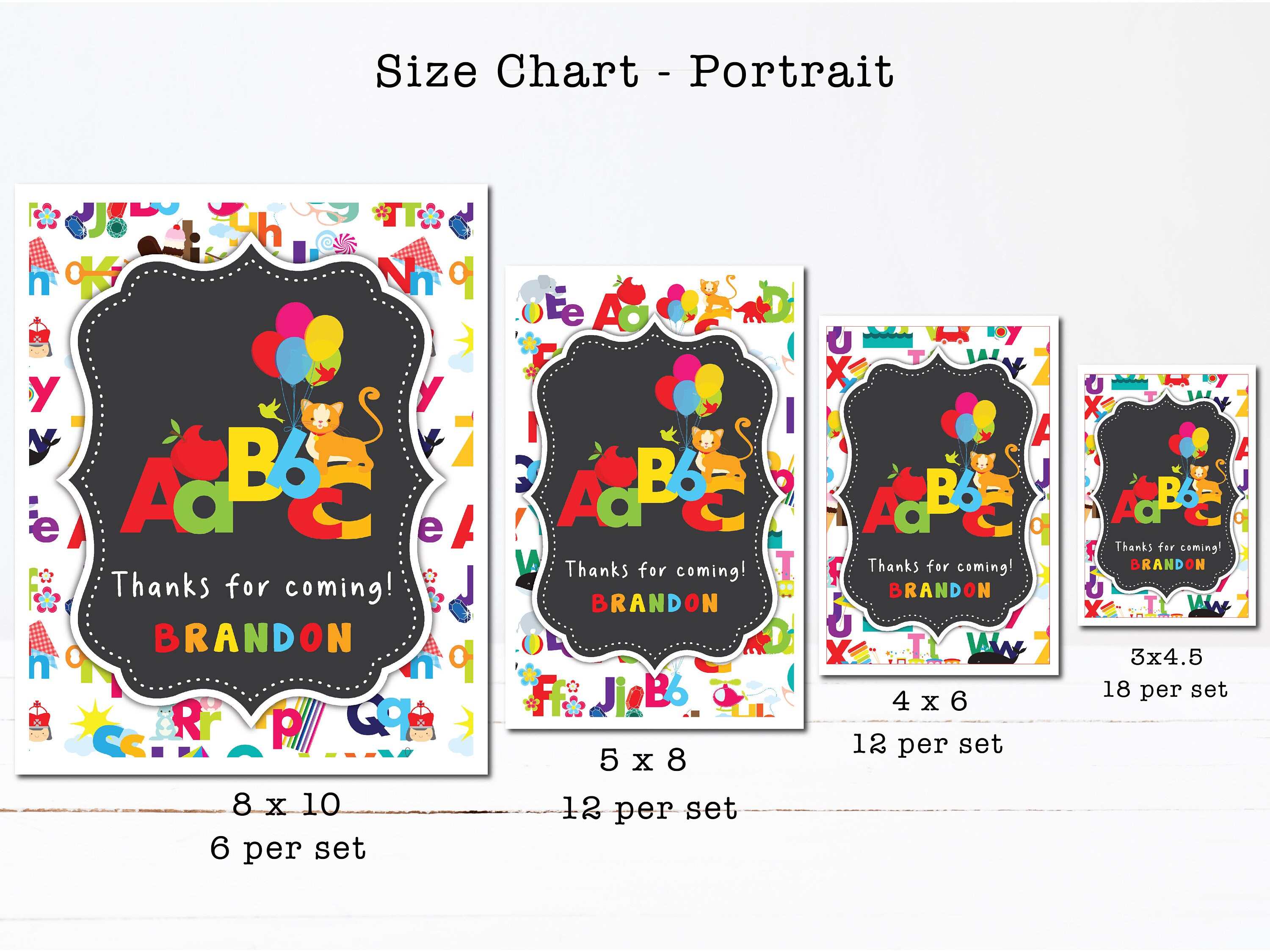 Abc 123 Fun Colorful Alphabet Letters Chalkboard PRINTED GLOSSY LABELS ...