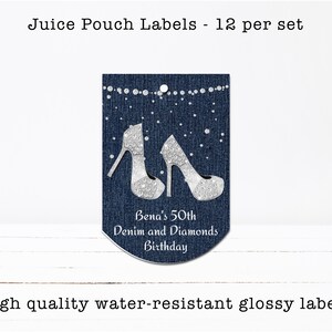 Denim Diamonds Elegant High Heels Shoes Glam Glitter Chip Bag, Water ...