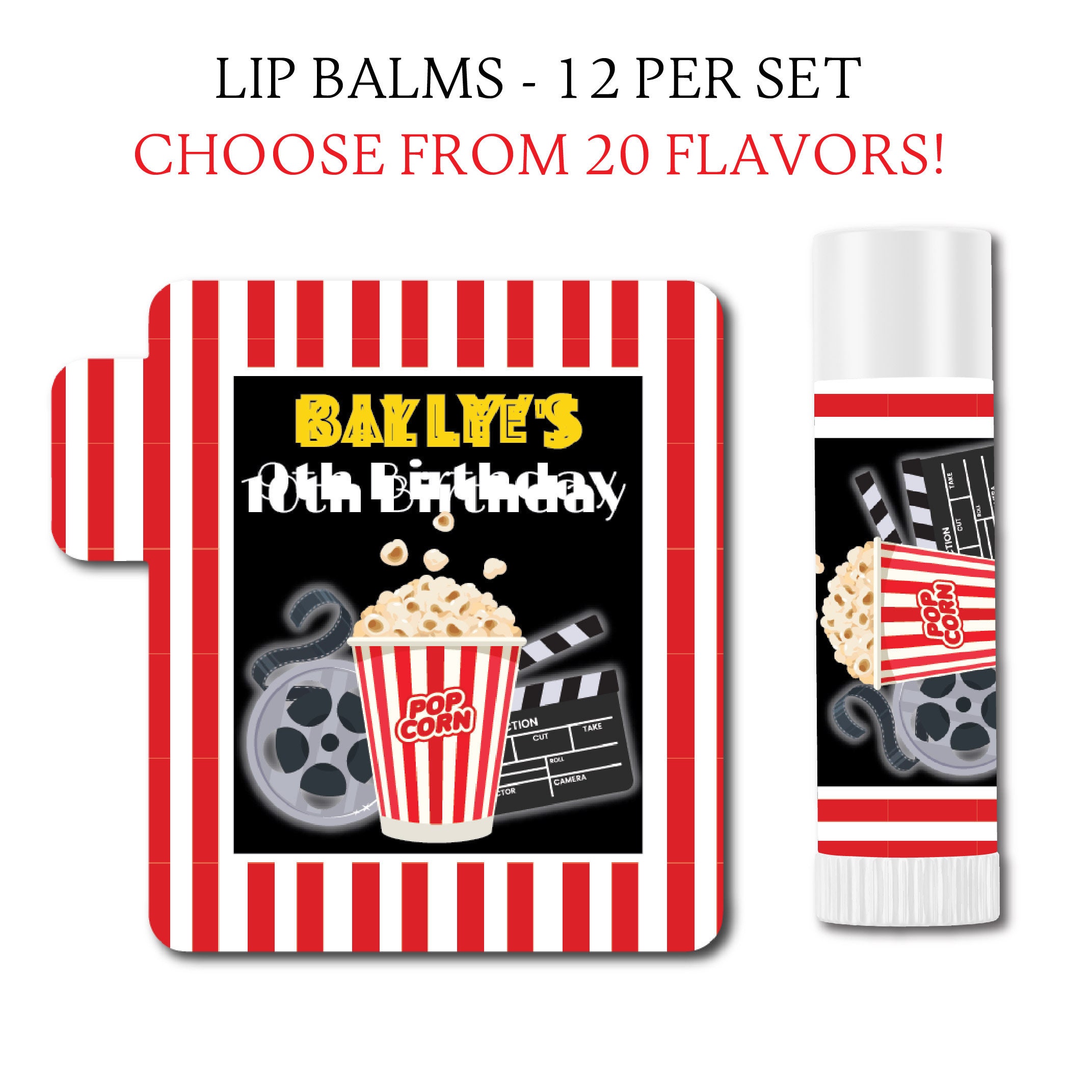 Movie Theatre Cinema Film Popcorn Movie Night Lip Balms - Etsy