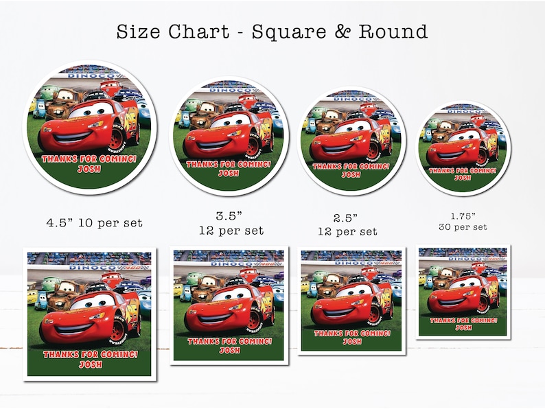Cars Lightning Mcqueen PRINTED GLOSSY LABELS for Party - Etsy