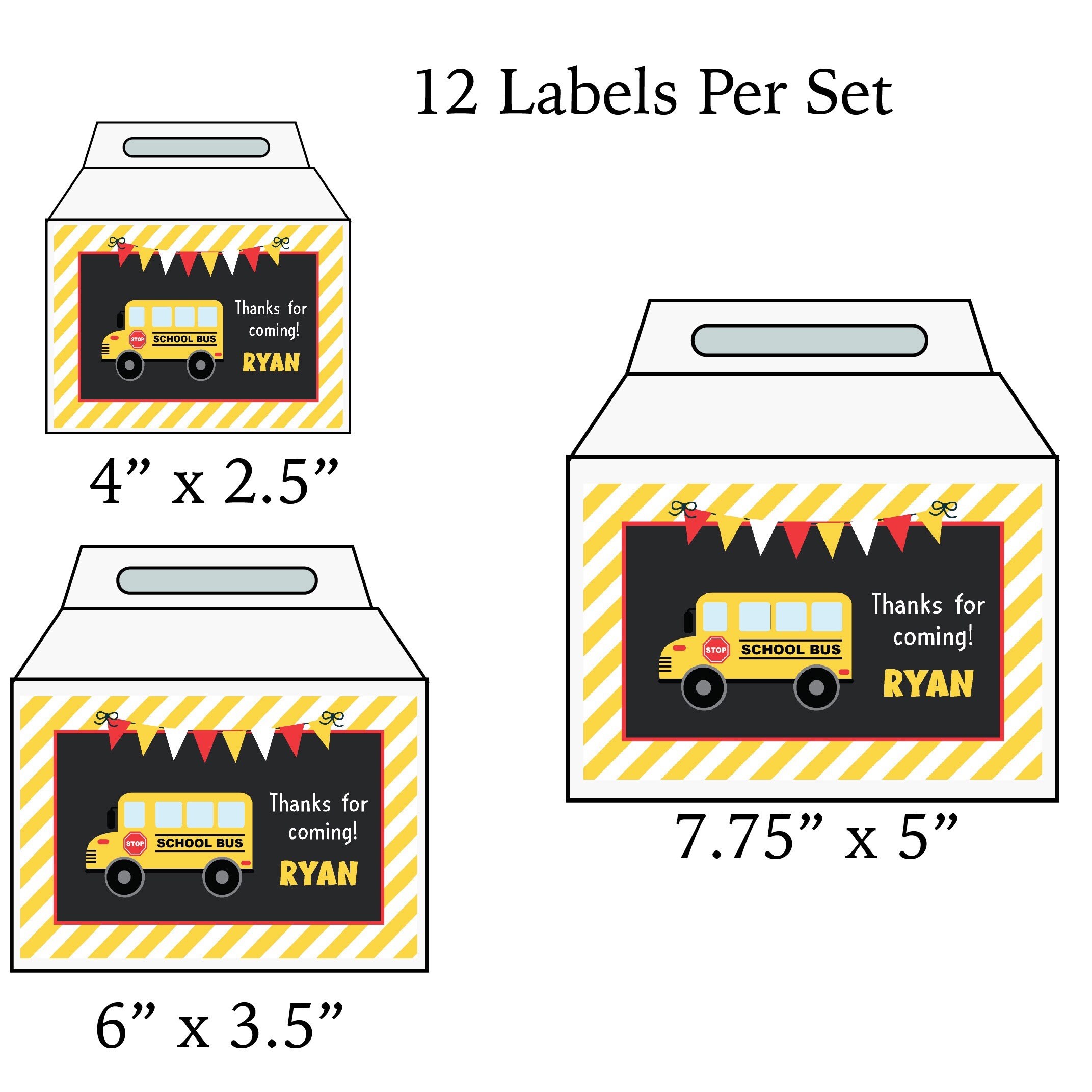 School Bus Wheels on the Bus PRINTED GLOSSY LABEL Party Favor | Etsy
