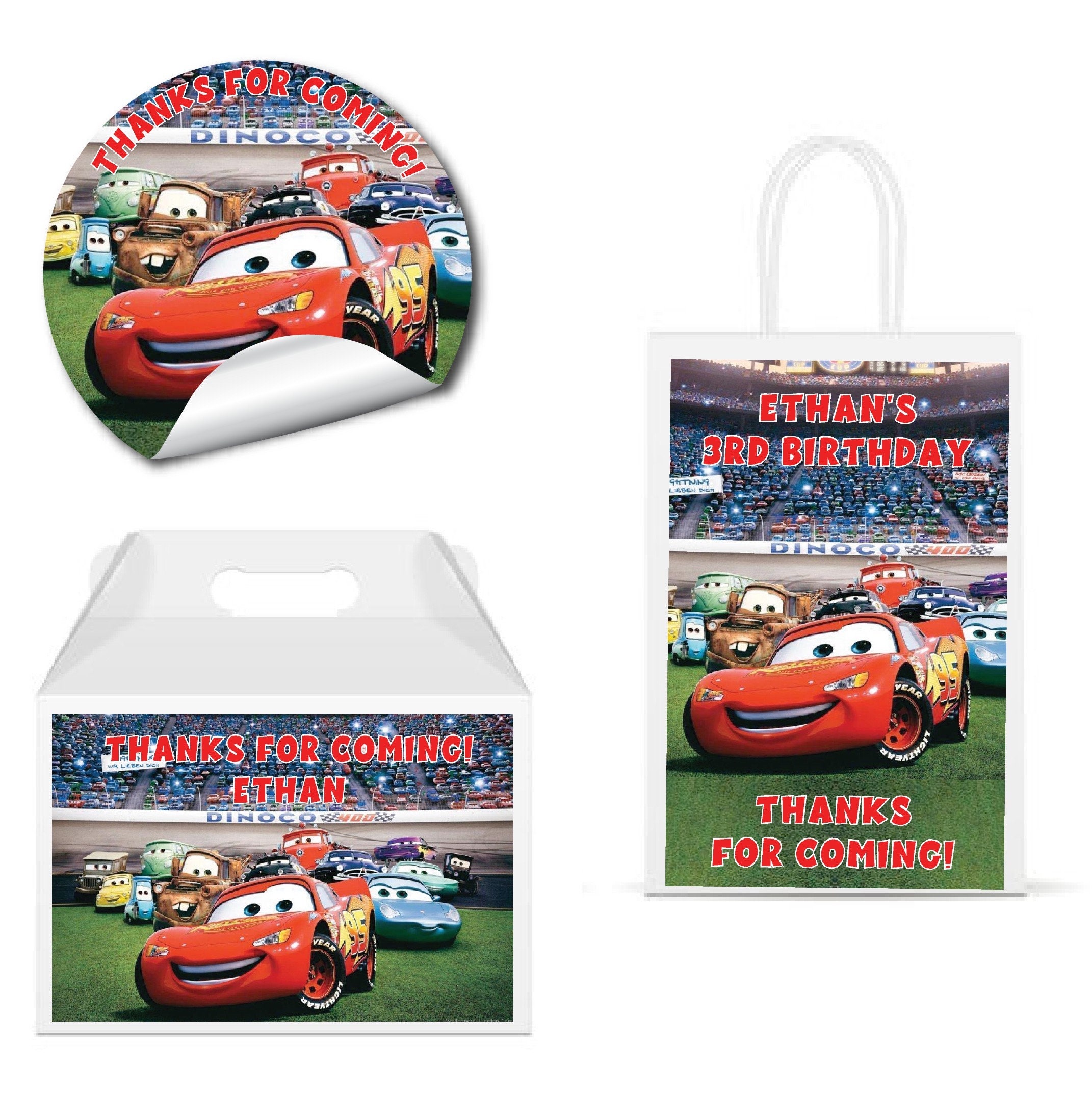 Cars Lightning Mcqueen PRINTED GLOSSY LABELS for Party - Etsy
