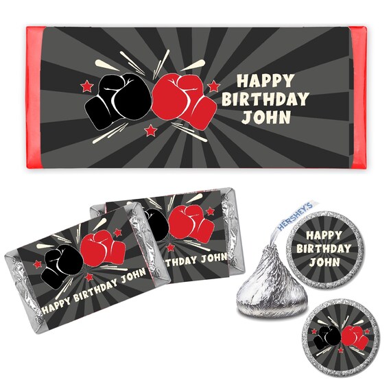 Boxing Party Theme Boxing Gloves PRINTED CANDY BAR Wrappers | Etsy
