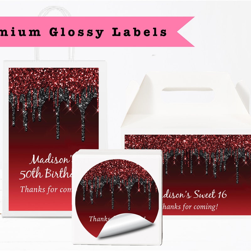 Red and Black Labels - Etsy
