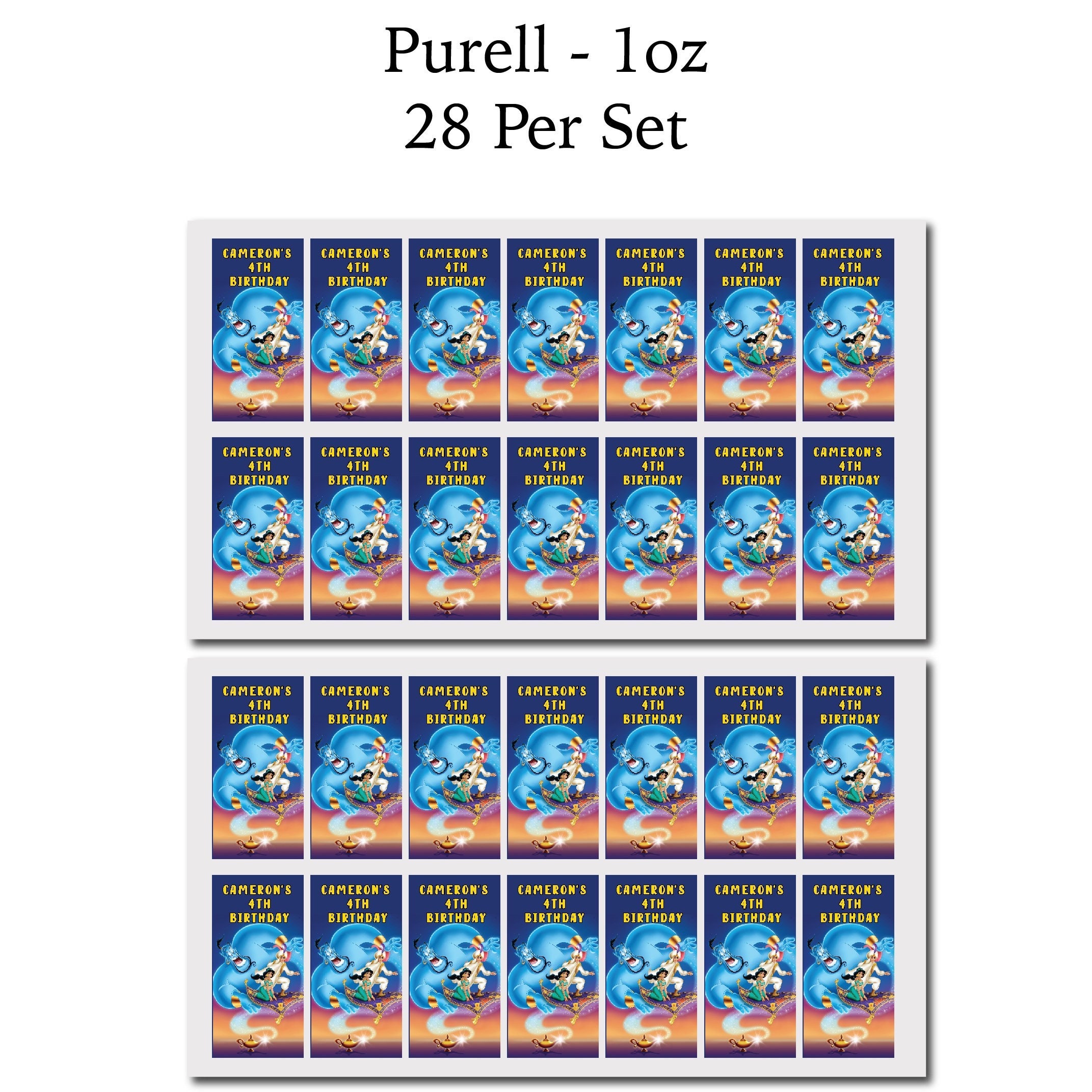 Aladdin Princess Jasmine PRINTED GLOSSY LABELS for Lip | Etsy