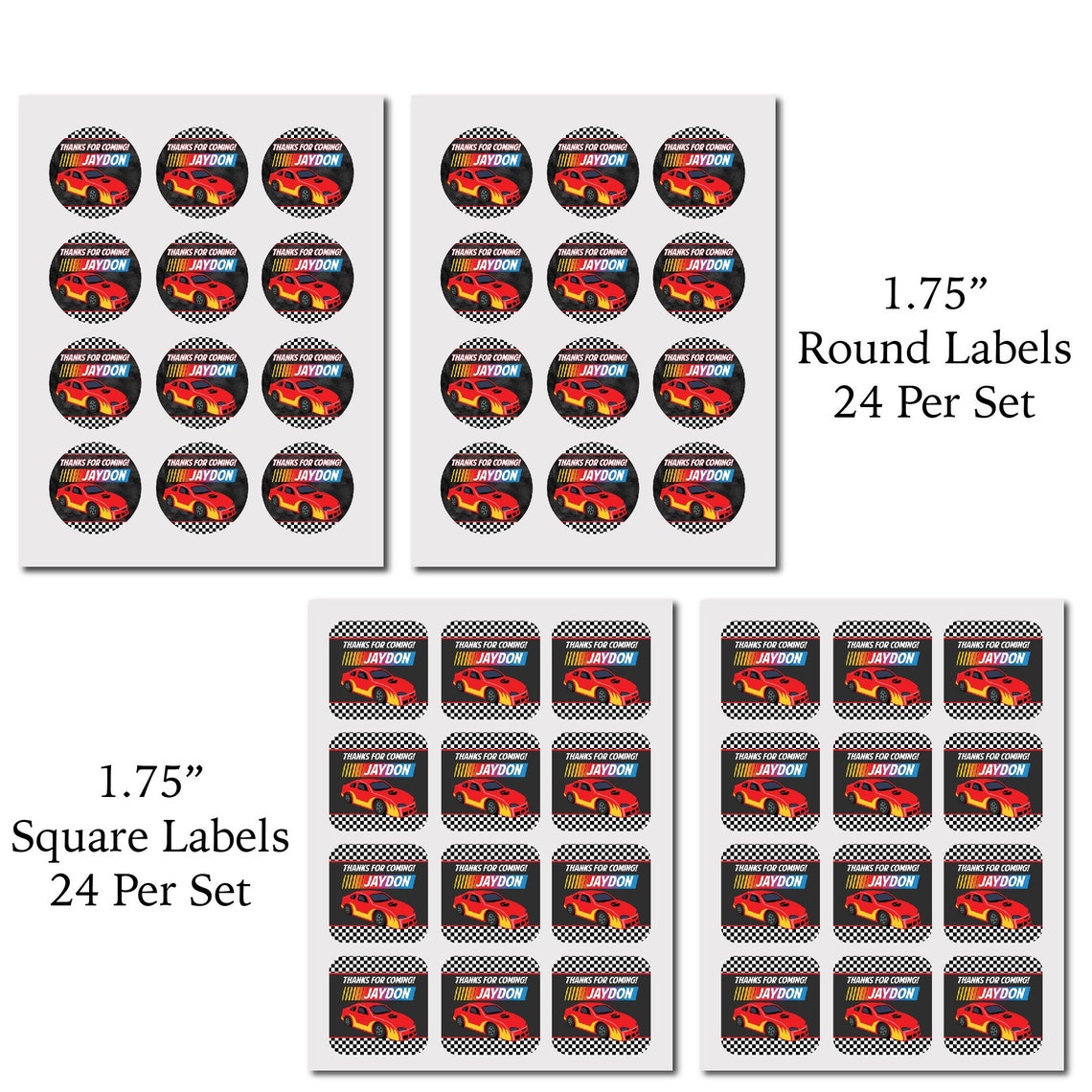 Race Car Nascar Inspired PRINTED GLOSSY LABELS for Party - Etsy