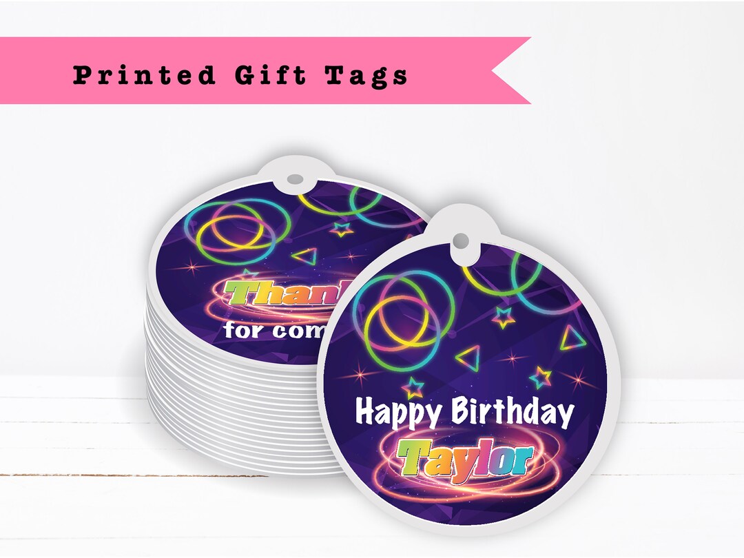 Let's Glow Glow in the Dark Let's Glow Crazy - PRINTED GIFT Tags ...