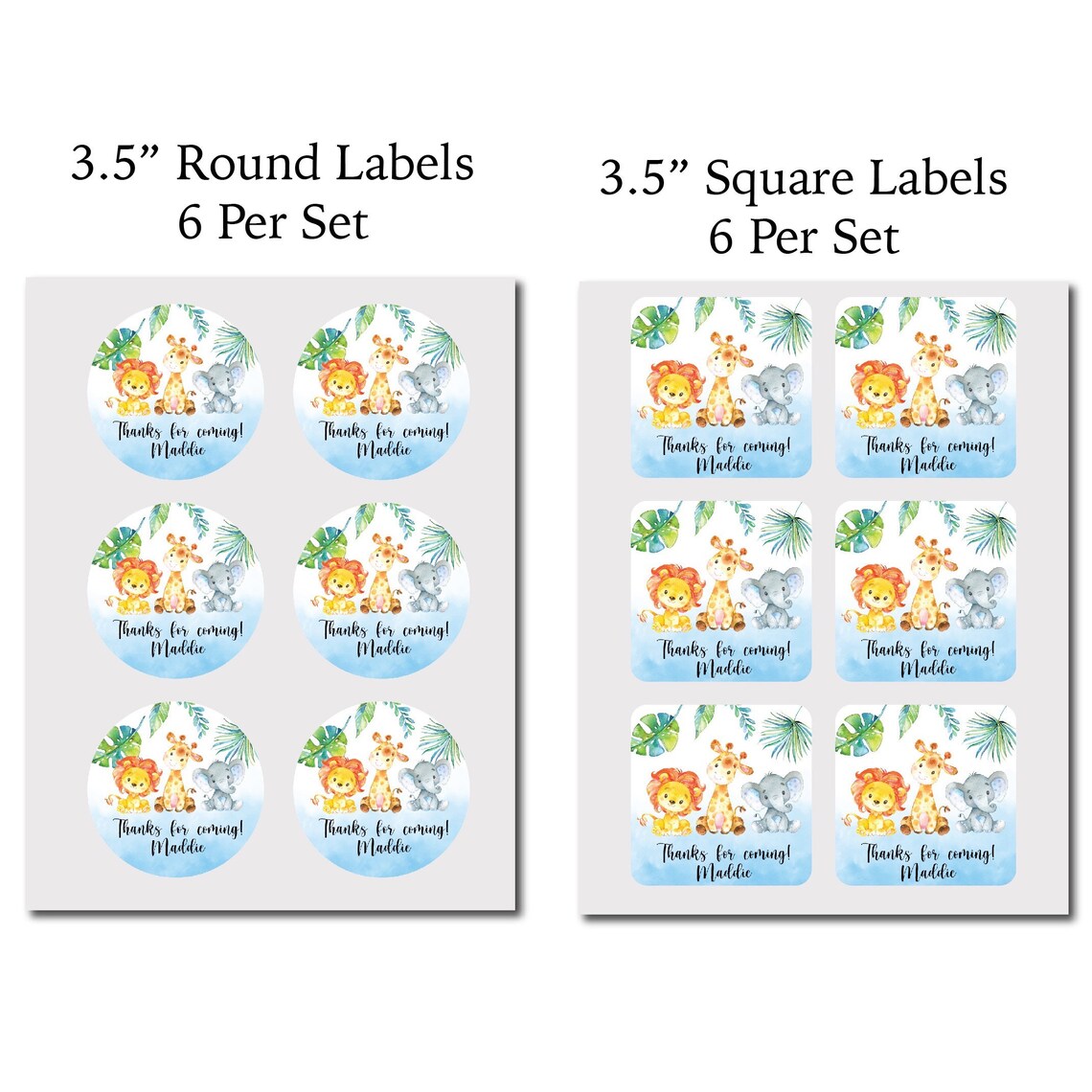 Sweet Safari Jungle Animals PRINTED GLOSSY LABELS for - Etsy