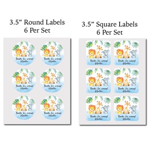 Sweet Safari Jungle Animals - PRINTED GLOSSY LABELS - for Party Favor ...
