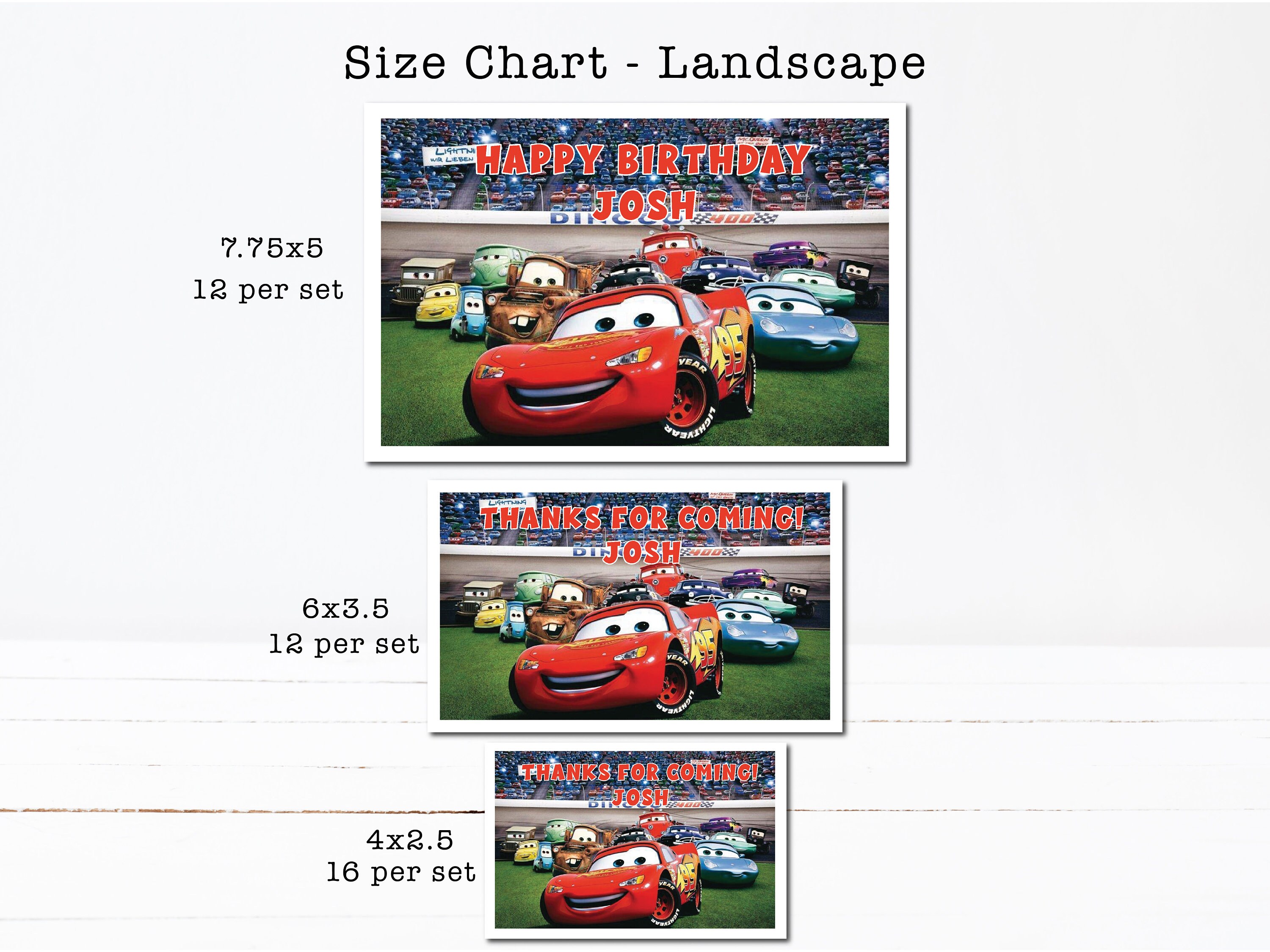Cars Lightning Mcqueen PRINTED GLOSSY LABELS for Party - Etsy