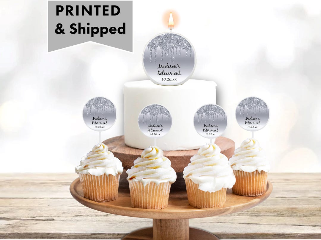 Silver Gray Dripping Glitters Metallic Sparkle Luxury Cake Decorations ...