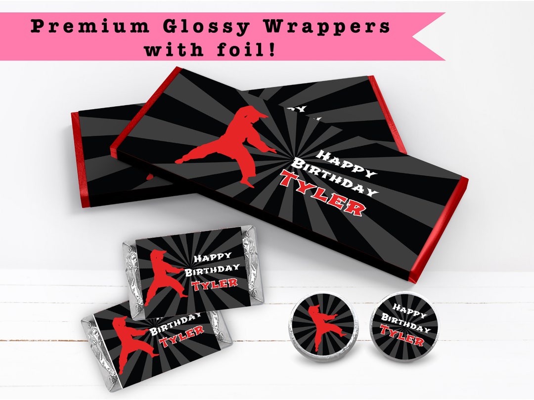 Karate Martial Arts Silhouette Judo Birthday Red Black - PRINTED CANDY ...