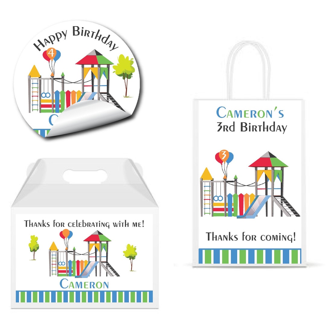 Playground Party at the Park Slide Swing PRINTED GLOSSY LABELS for ...