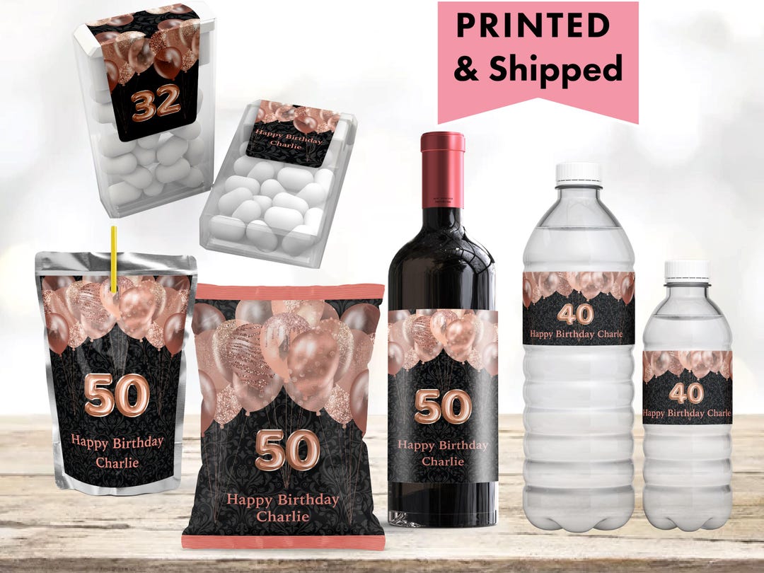 Rose Gold Black Glam Glitter Foil Balloon Number Luxury Elegant Damask ...