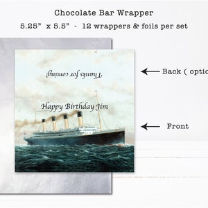 Titanic Ship PRINTED CANDY BAR Wrappers Chocolate Bar Kiss Stickers ...