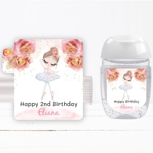 Pink Floral Gold Glitter Ballerina Ballet Tutu Birthday Cute Lip Balms ...