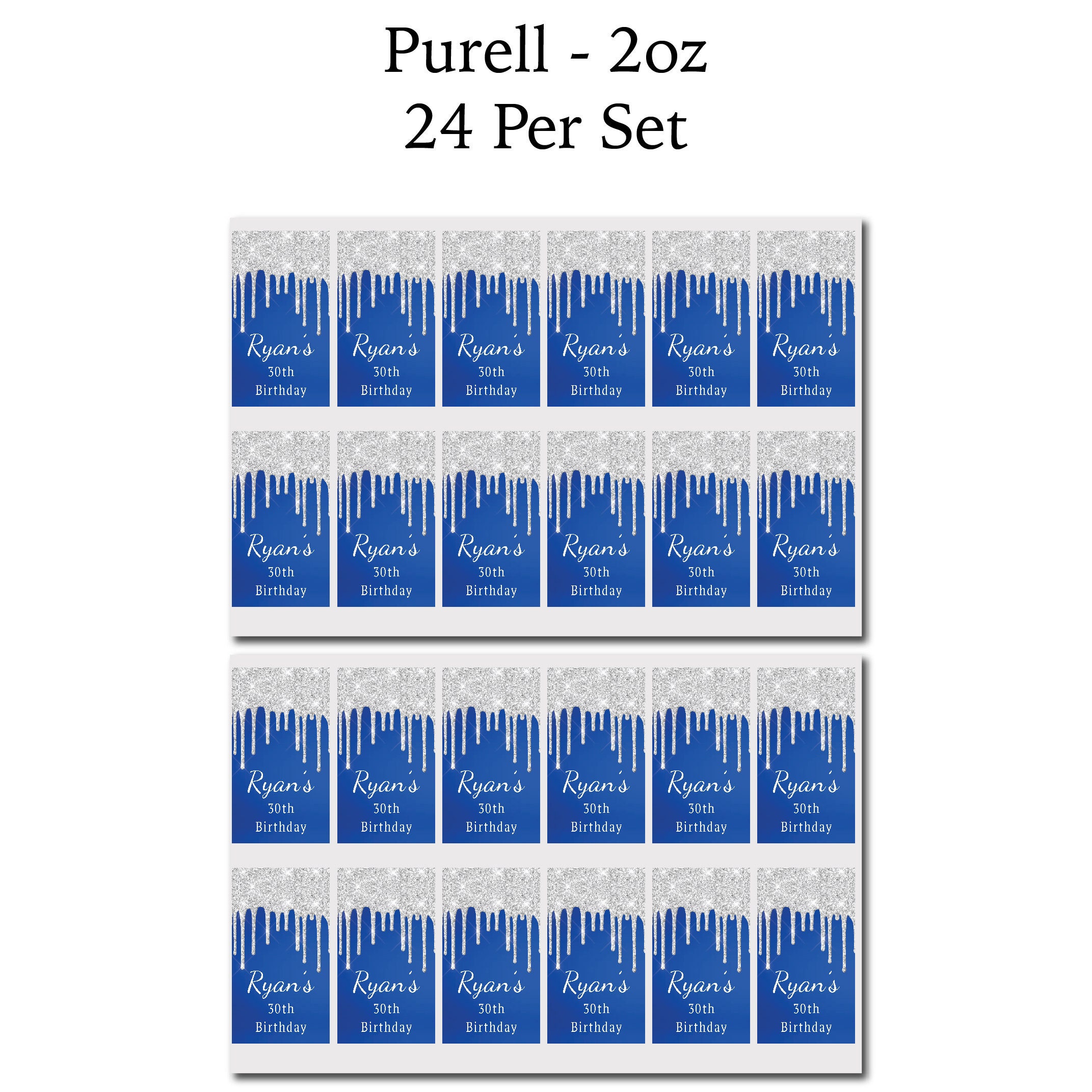 Royal Blue Silver Dripping Glitter Metallic Sparkle Luxury - Etsy