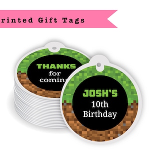 Pixelated Gaming Popular Game Theme Video Game Zone PRINTED GIFT TAGS ...