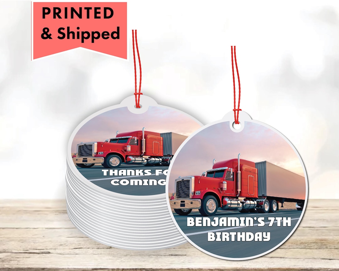 Red Tractor Trailer Semi Truck Big Rig on Road Highway Cool - PRINTED ...
